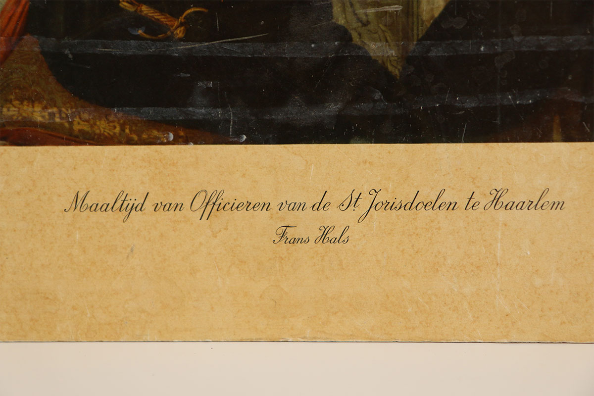 Prent Maaltijd van Officiëren van de St. Jorisdoelen te Haarlem