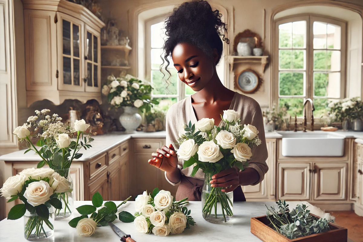 Hoe maak je een Valentijnsboeket met witte rozen?